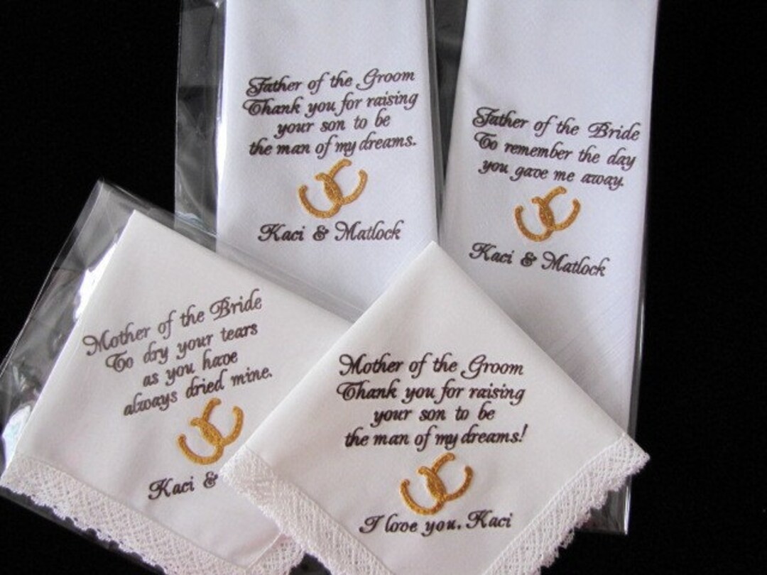 Personalized Equestriantheme Wedding Handkerchiefs Parent Gifts ...
