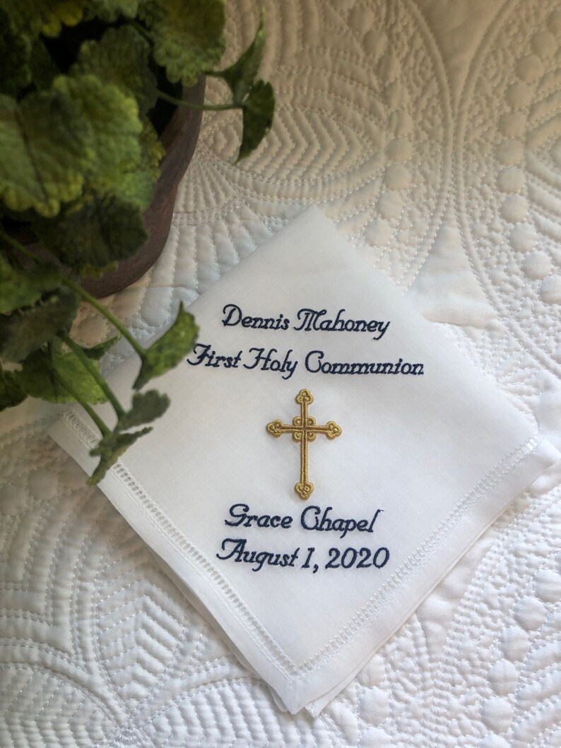Personalized First Communion Handkerchief Gift - Etsy