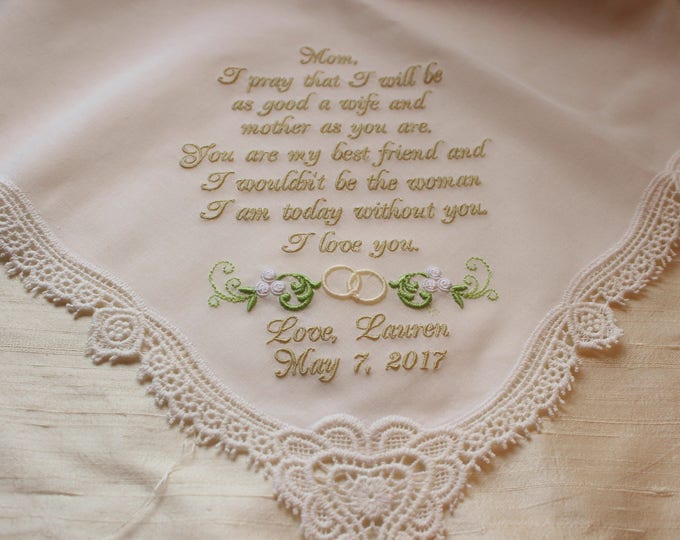 Personalized Wedding Handkerchief Gift From Bride - Etsy
