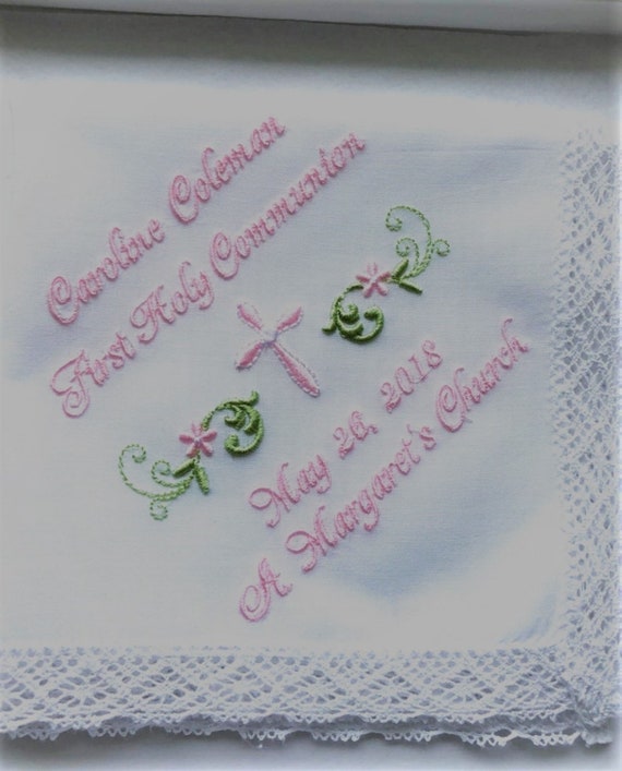 Personalized First Communion Handkerchief Gift - Etsy
