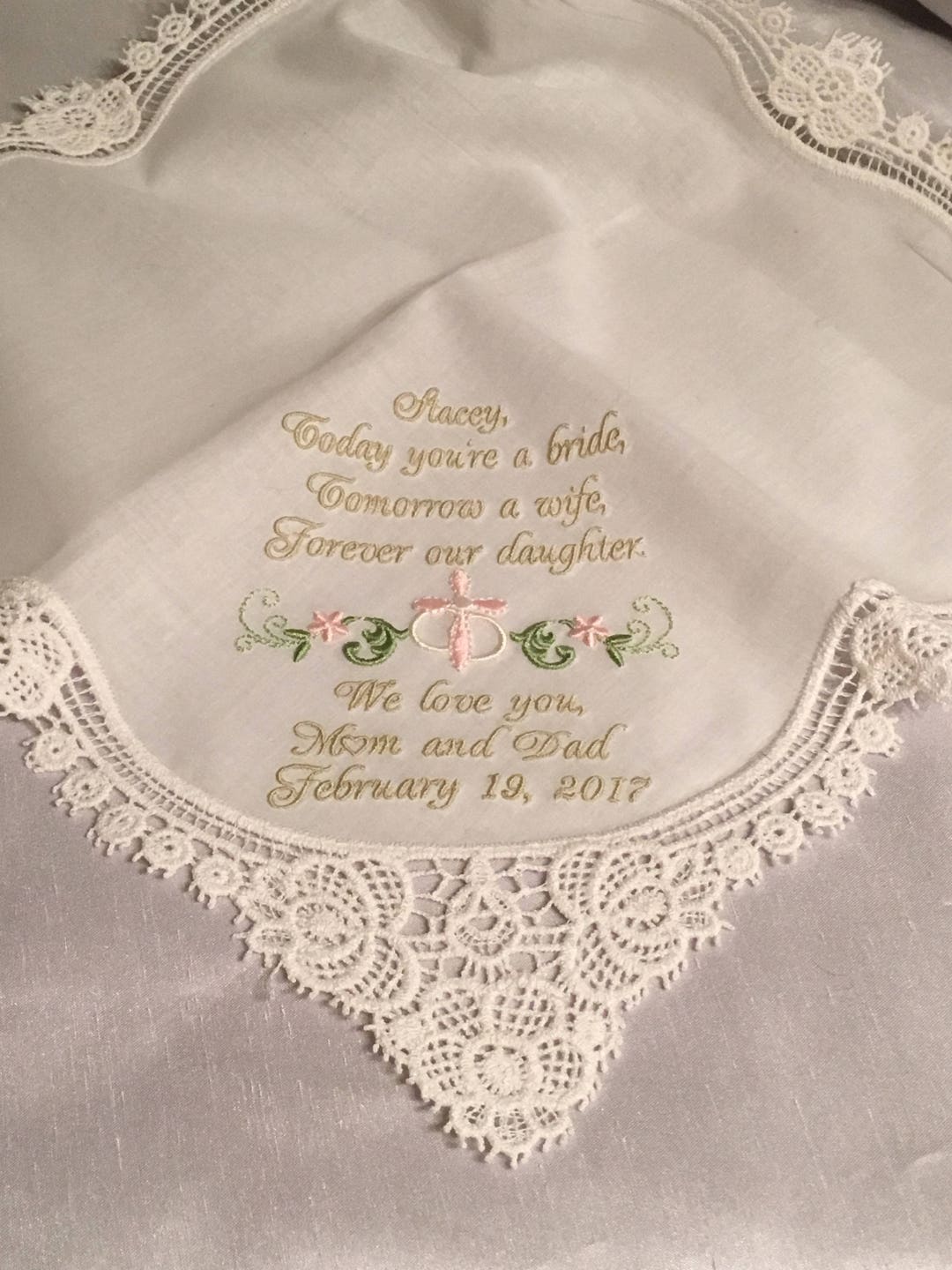 Personalized Bride Handkerchief Gift From Parents - Etsy