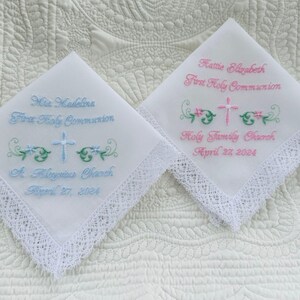 Personalized First Communion Handkerchief Gift - Etsy