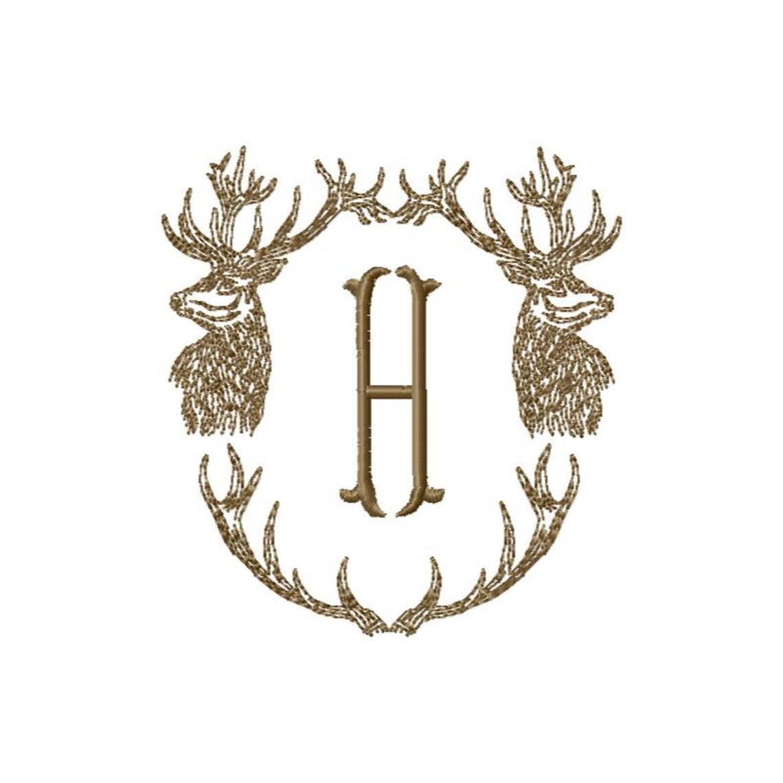 Custom Embroidered Regal Stag With Monogram Linen Dinner - Etsy