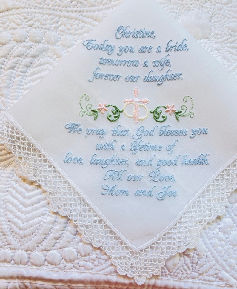 Personalized Religious Wedding Handkerchief - Etsy