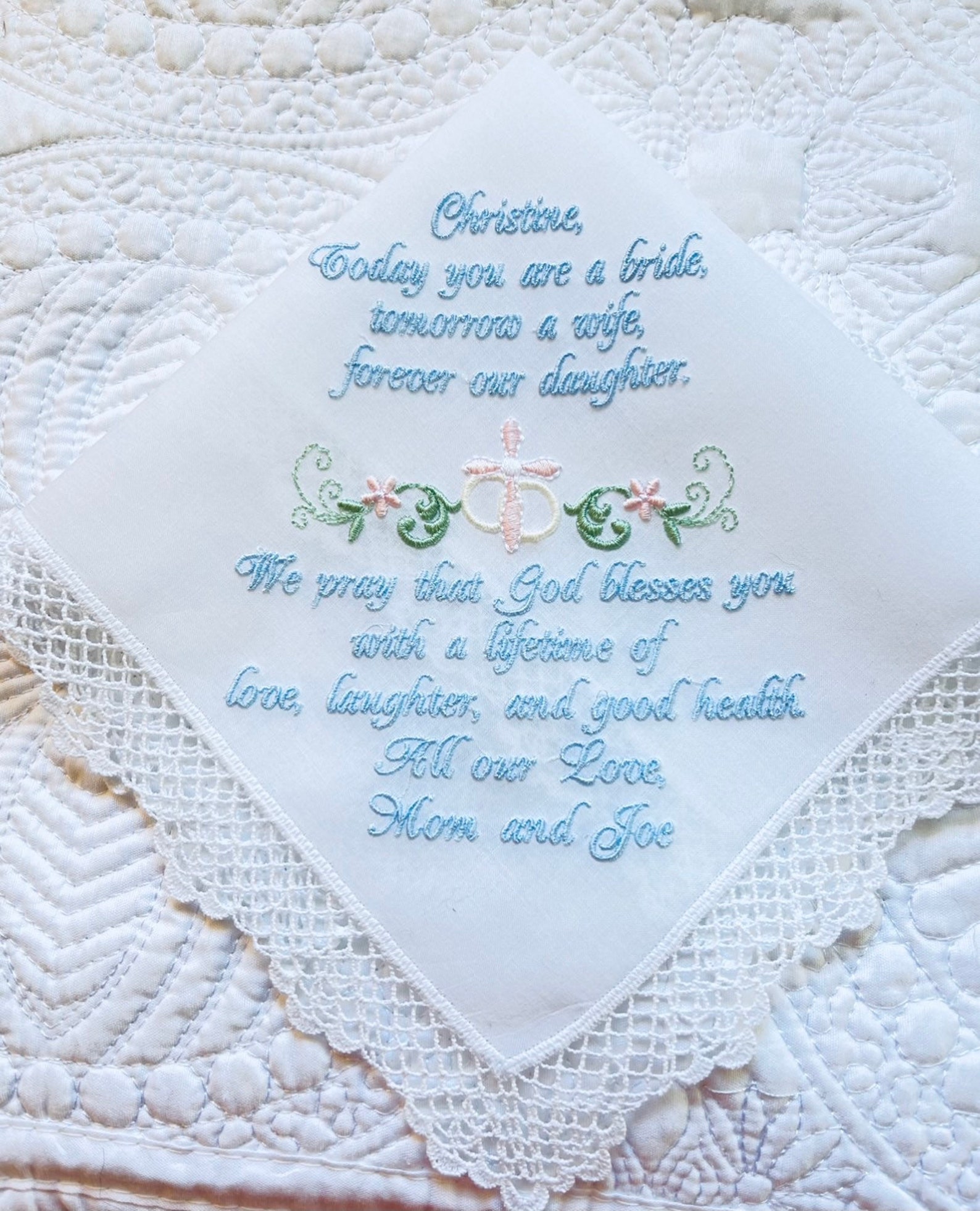 Personalized Religious Wedding Handkerchief - Etsy