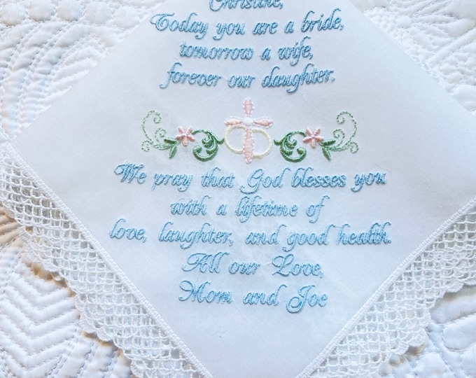 Personalized Religious Wedding Handkerchief - Etsy