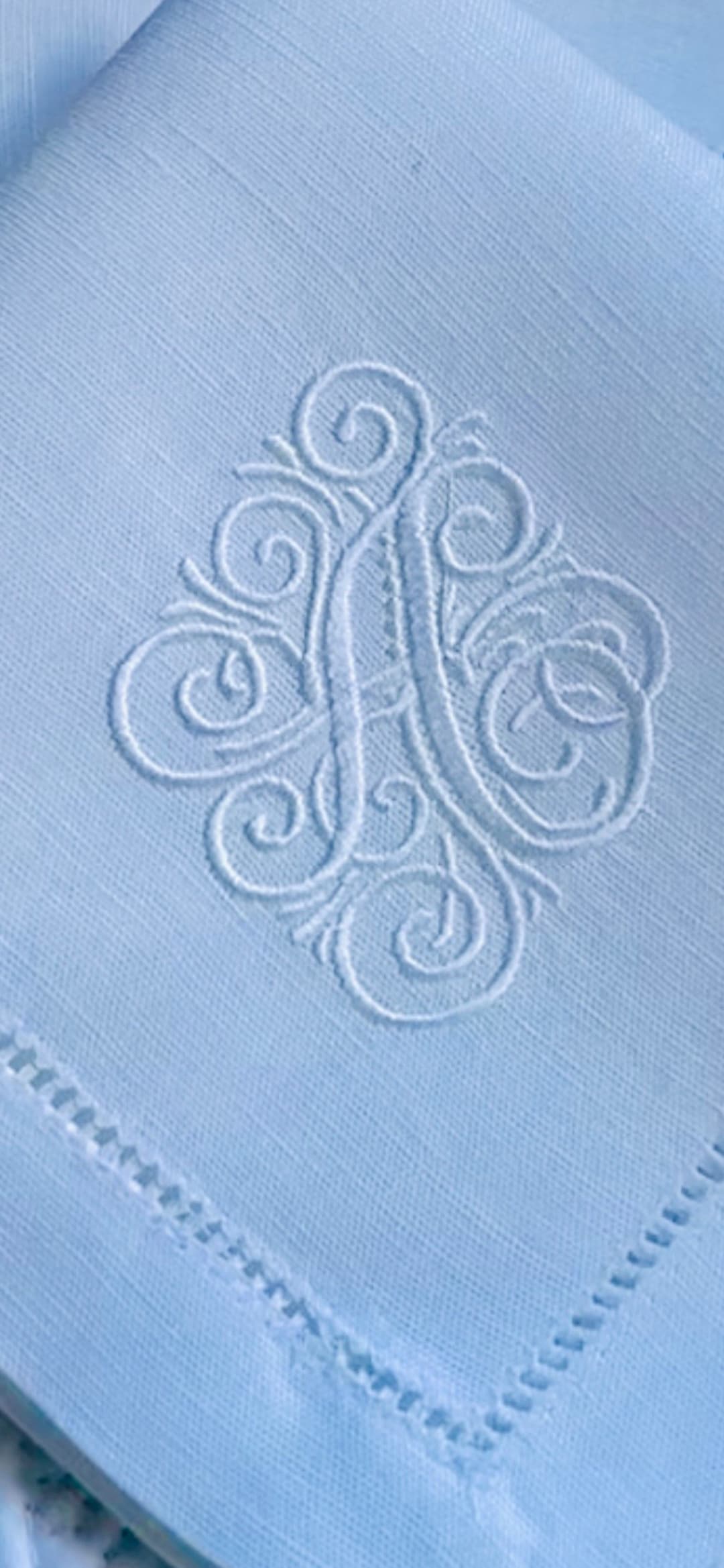 Elegant Custom Monogrammed Linen Napkins - Choose Your Size and Thread ...