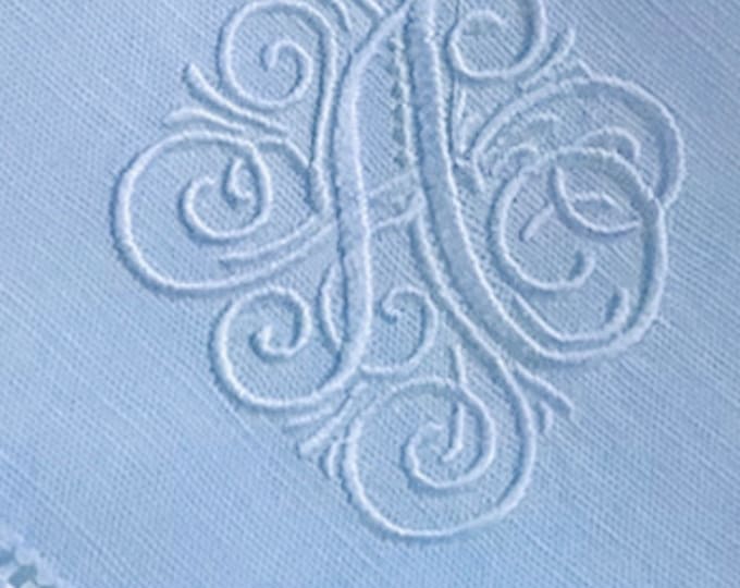 Elegant Custom Monogrammed Linen Napkins Choose Your Size and Thread ...