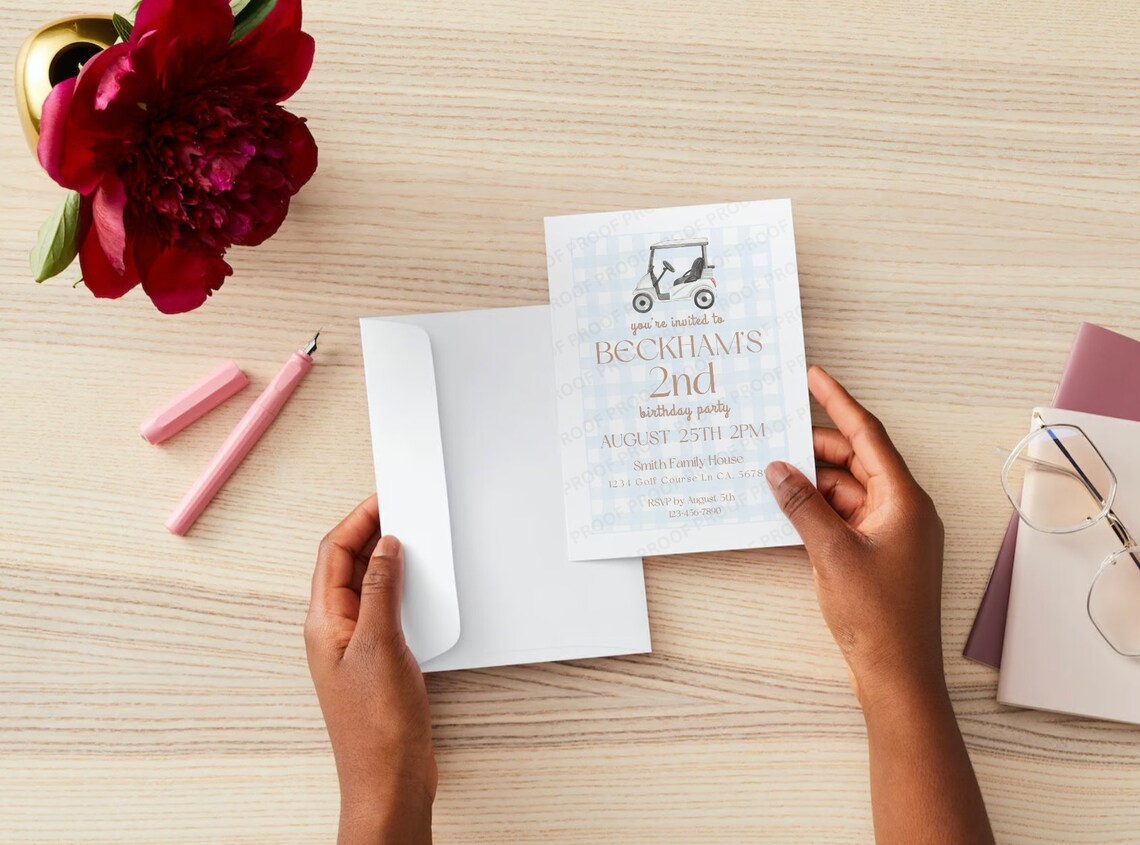 Golf Theme Birthday Invitation, Golf Invitation Editable Canva Template ...