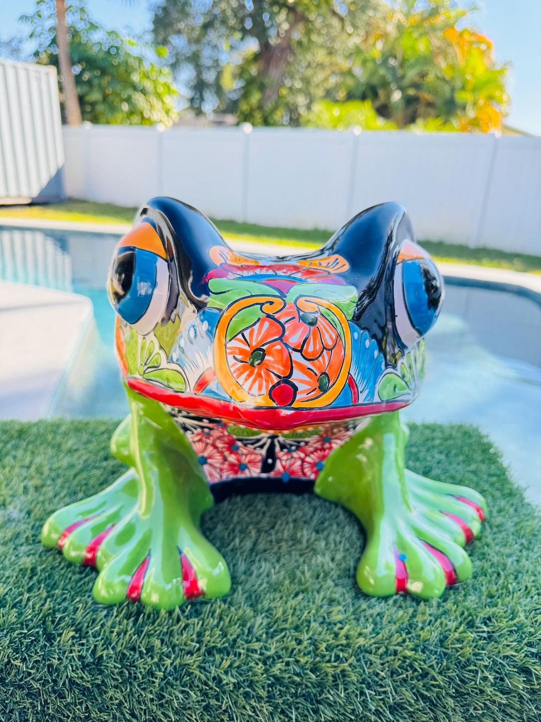 Handmade Talavera “rana Ojona” Frog Planter | Mexican Pottery ...