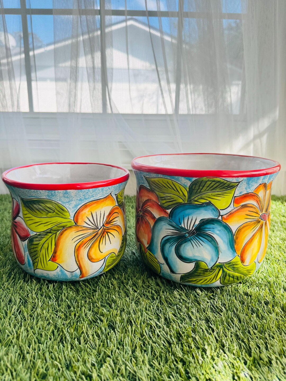 Flower Oval Bullet Planter Pot Mexican Home and Garden Decor - Etsy