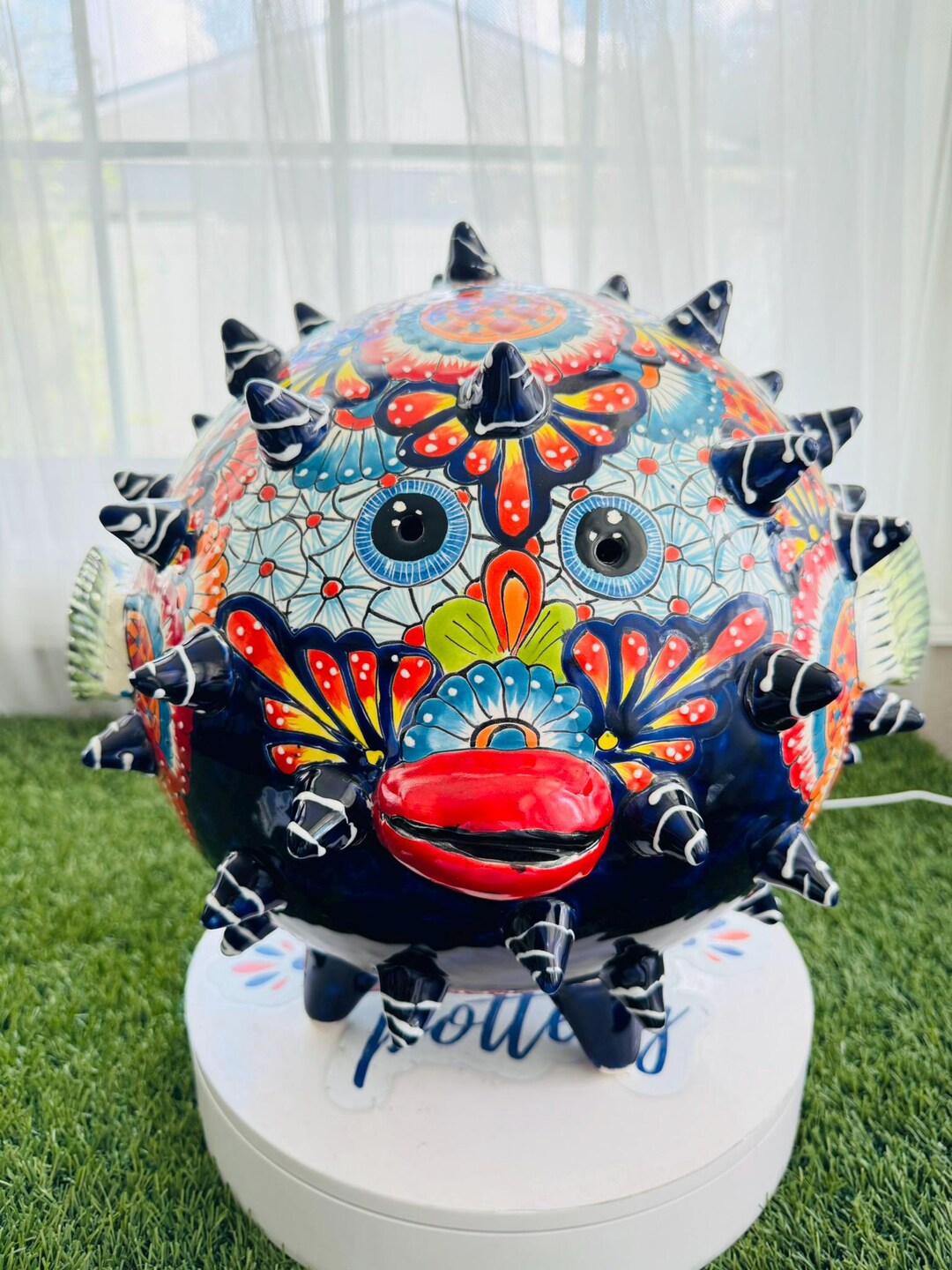 Puffer Fish Mexican Talavera Home and Graden Decor - Etsy