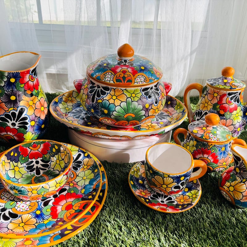 Mexican Pottery Dinnerware Set - Etsy