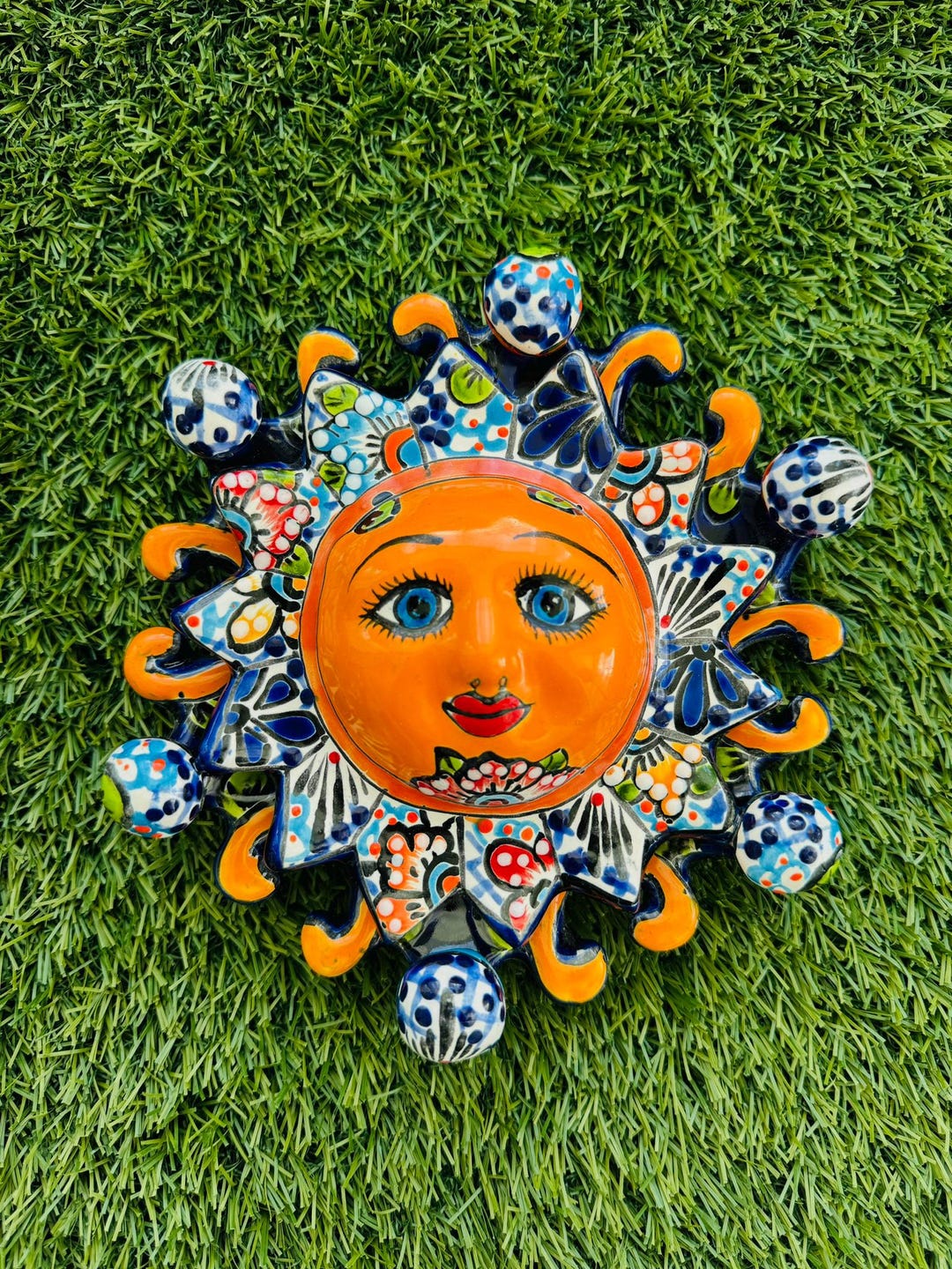 Sun With Spheres Small Mexican Talavera Home and Garden Wall Decor - Etsy