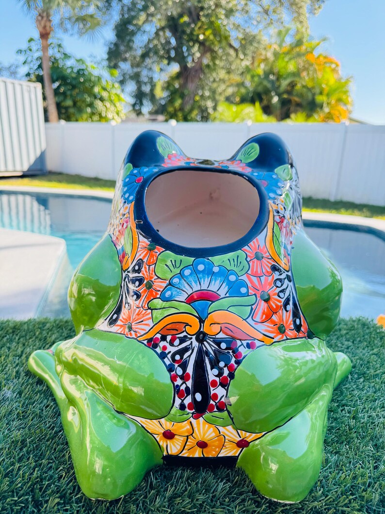 Handmade Talavera “rana Ojona” Frog Planter | Mexican Pottery ...