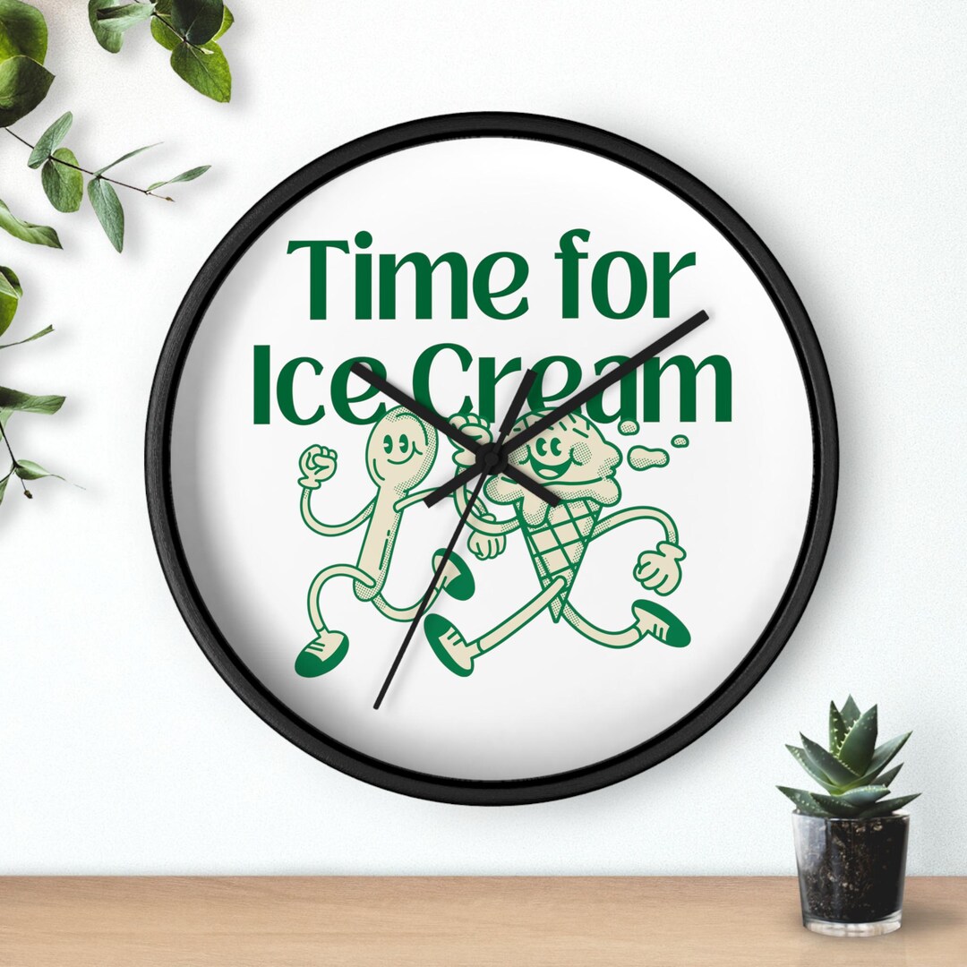 Time for Ice Cream Wall Clock, Clock for Wall, New Home Gift, Family ...