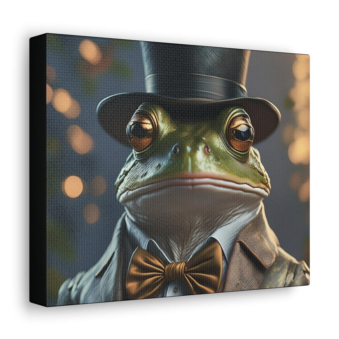 Top Hat Frog With Suit Canvas, Wall Art, Wall Decor, Cute, Funny ...