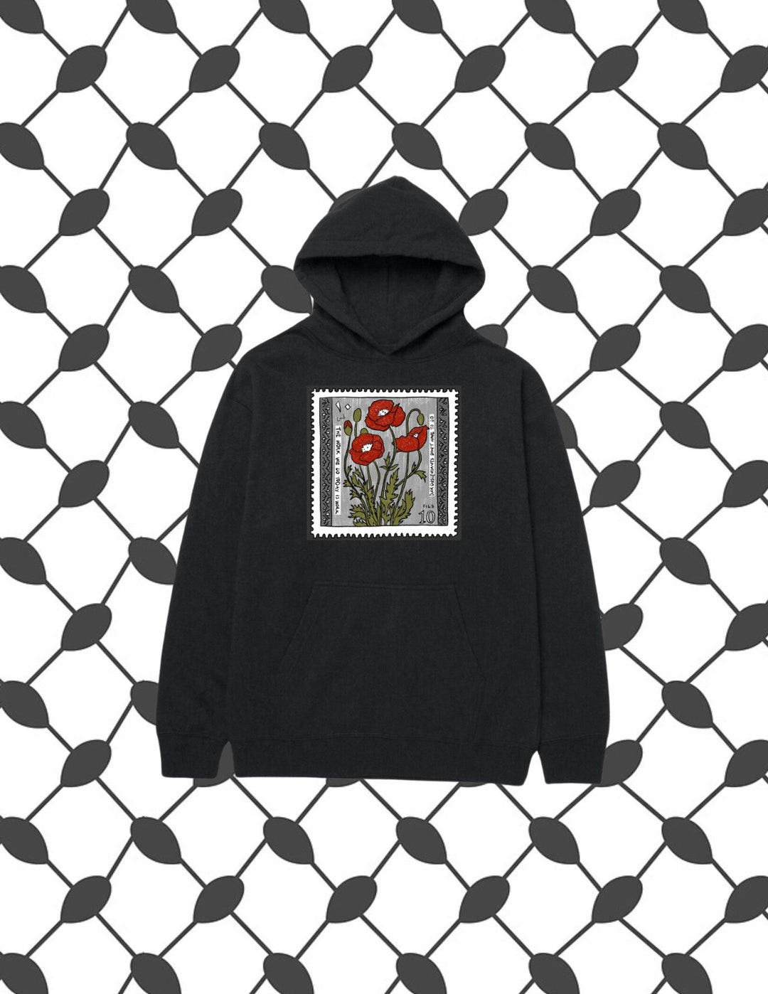 Palestine Poppy Stamp Hoodie - Etsy