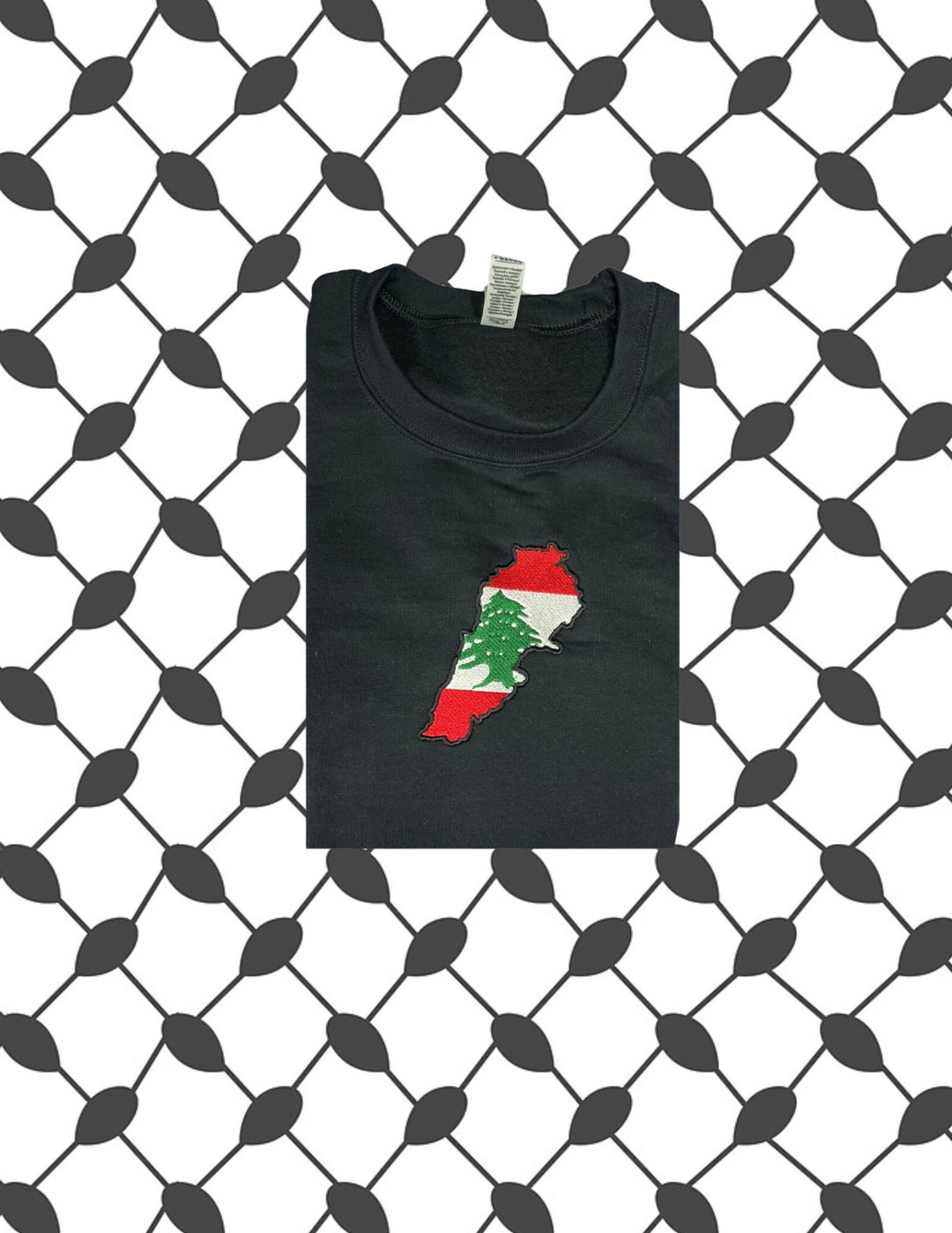 Embroidered Lebanon Flag Map Sweatshirt - Etsy
