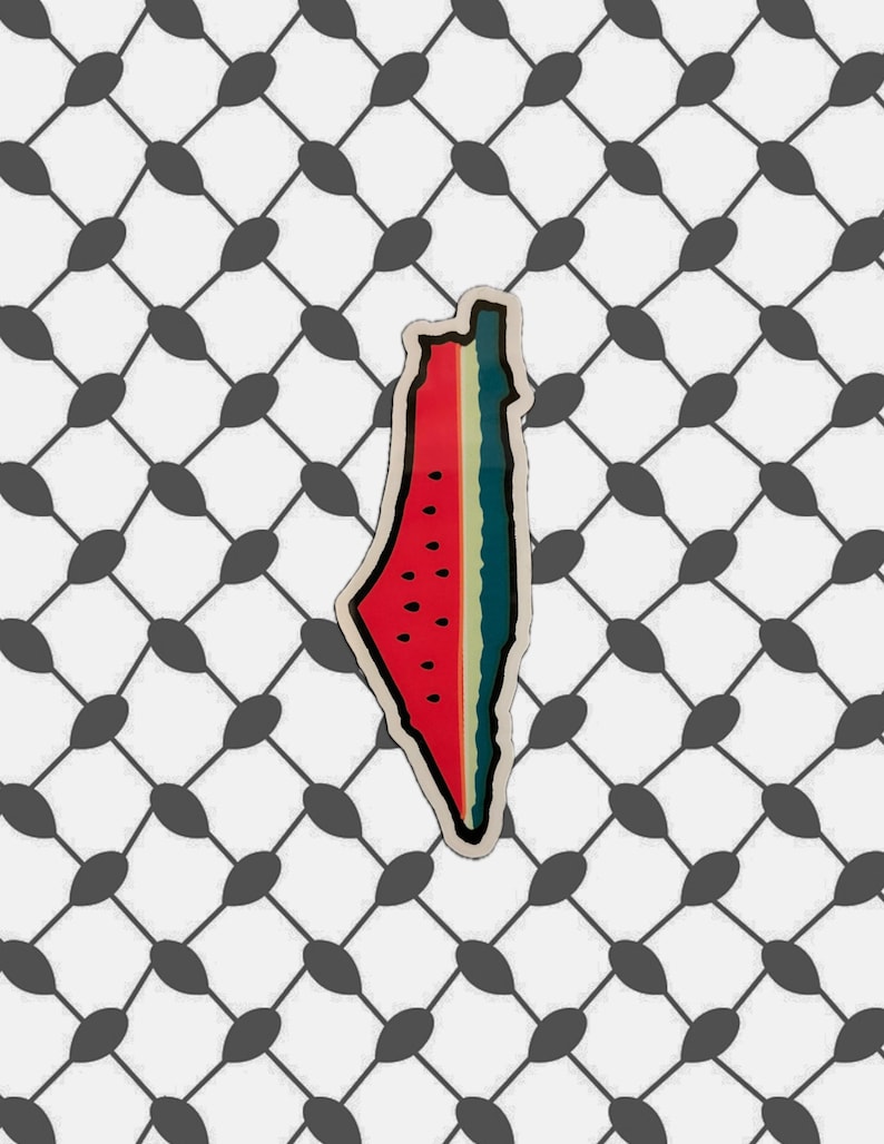 Palestine Watermelon Map Sticker - Etsy
