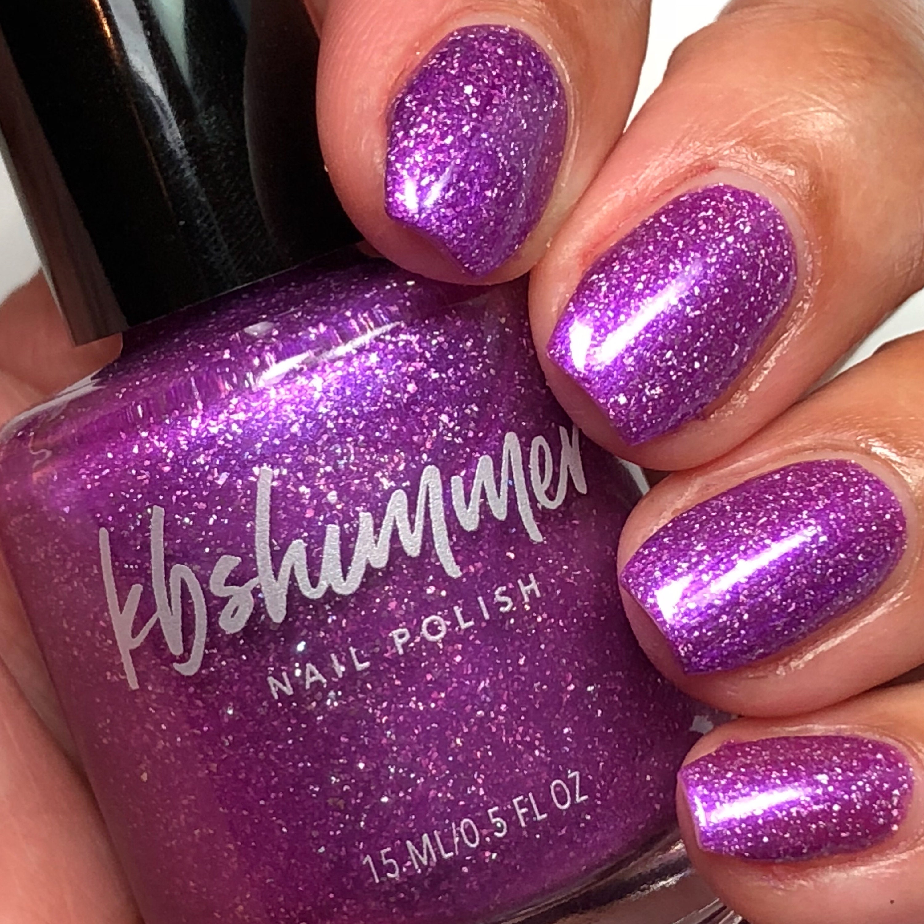 Berry Chill Purple Holo Glow Flake Nail Polish by Kbshimmer | Etsy