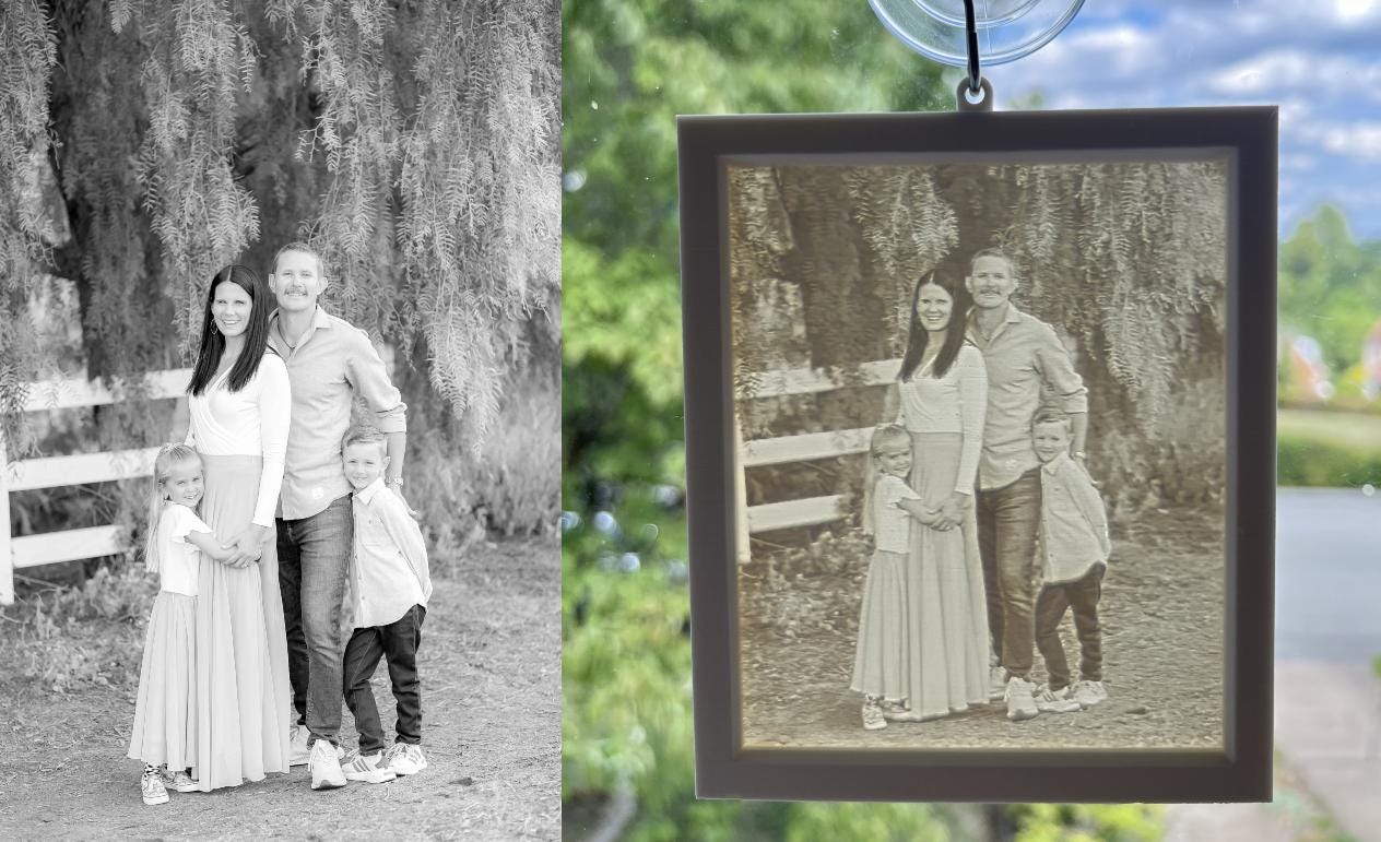 Custom 3D Printed Photo Sun Catcher - Etsy