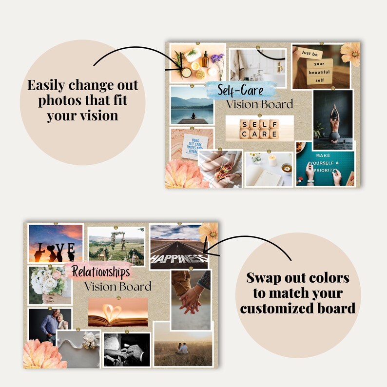 Editable Canva Vision Board Kit, Goal Setting Planner (digital Download ...