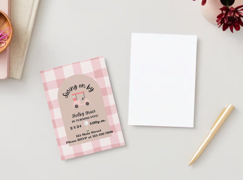 Girl's Golf Birthday Party Invitation - Etsy