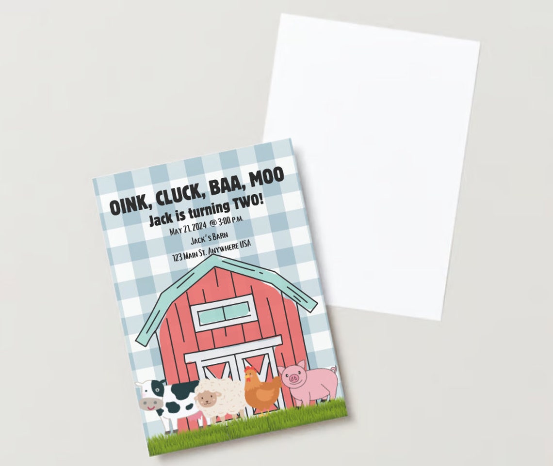 Barnyard Birthday Party Invitation - Etsy