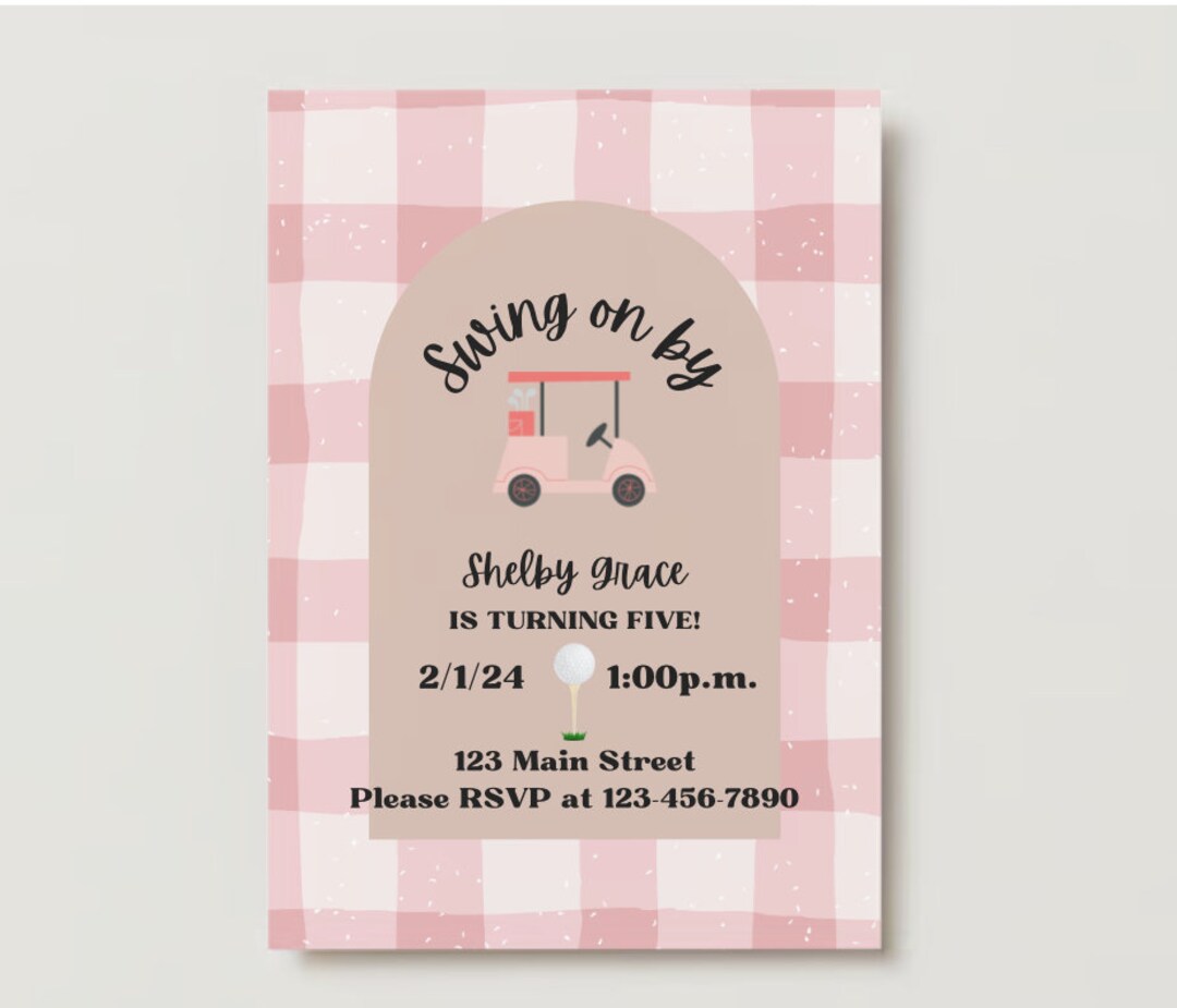 Girl's Golf Birthday Party Invitation - Etsy