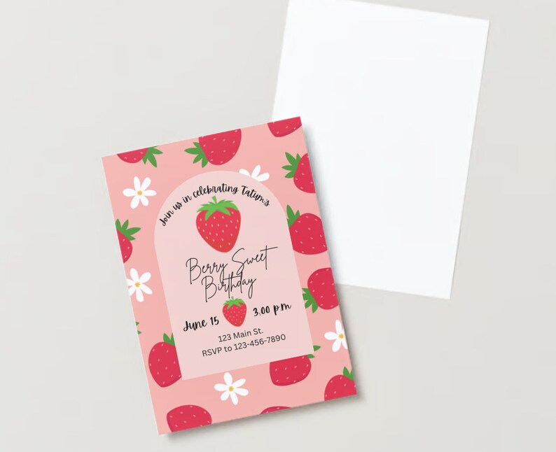 Berry First Birthday Party Invitation - Etsy