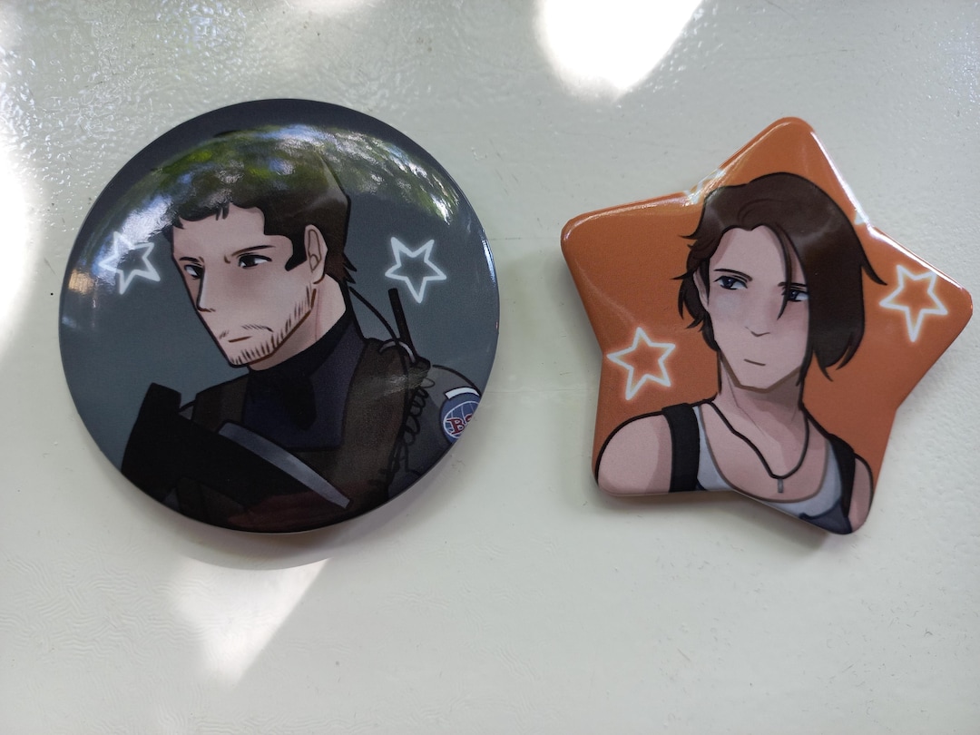 Resident Evil - Jill Valentine & Chris Redfield Pins / Badges / Buttons ...
