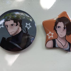 Resident Evil - Jill Valentine & Chris Redfield Pins / Badges / Buttons - Etsy