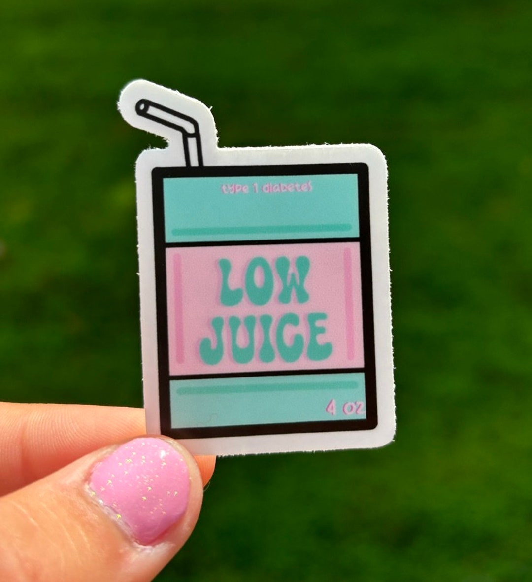 Low Juice T1D Sticker: Fun Type One Diabetes Decal - Etsy