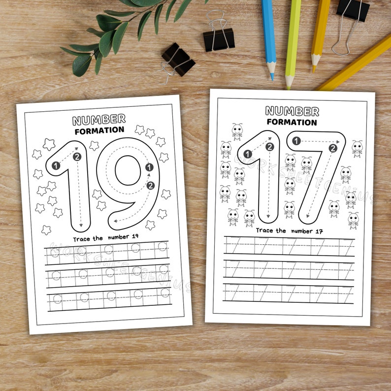 20 Number Tracing Worksheets PDF,PNG Fun & Engaging Learning Activities ...