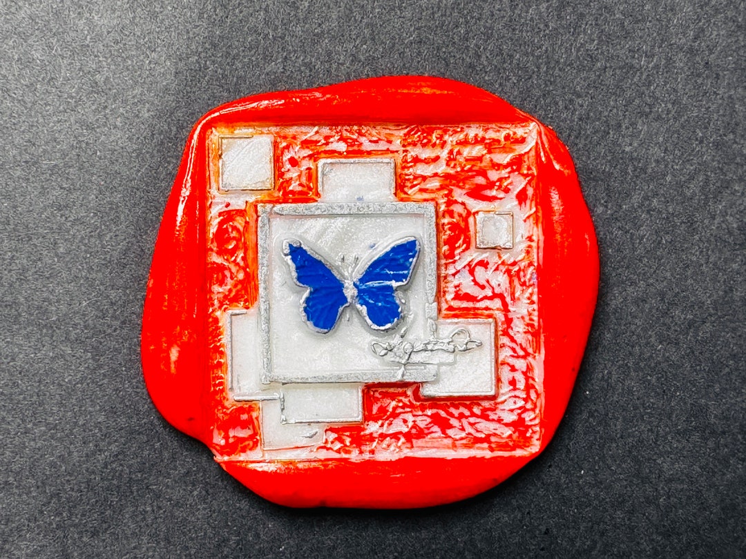 Butterfly Luxury Wax Seal-1.15x1.15 In, Sticker/fridge Magnet for Gift ...