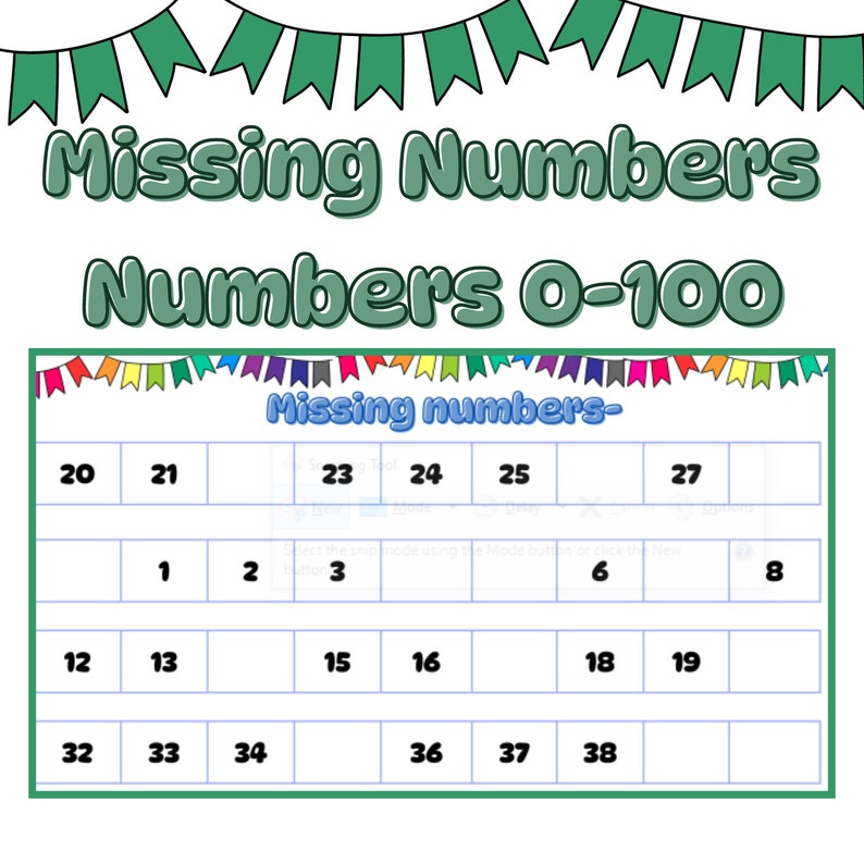 Missing Number 1 to 100 Counting Forwards and Backwards - Etsy