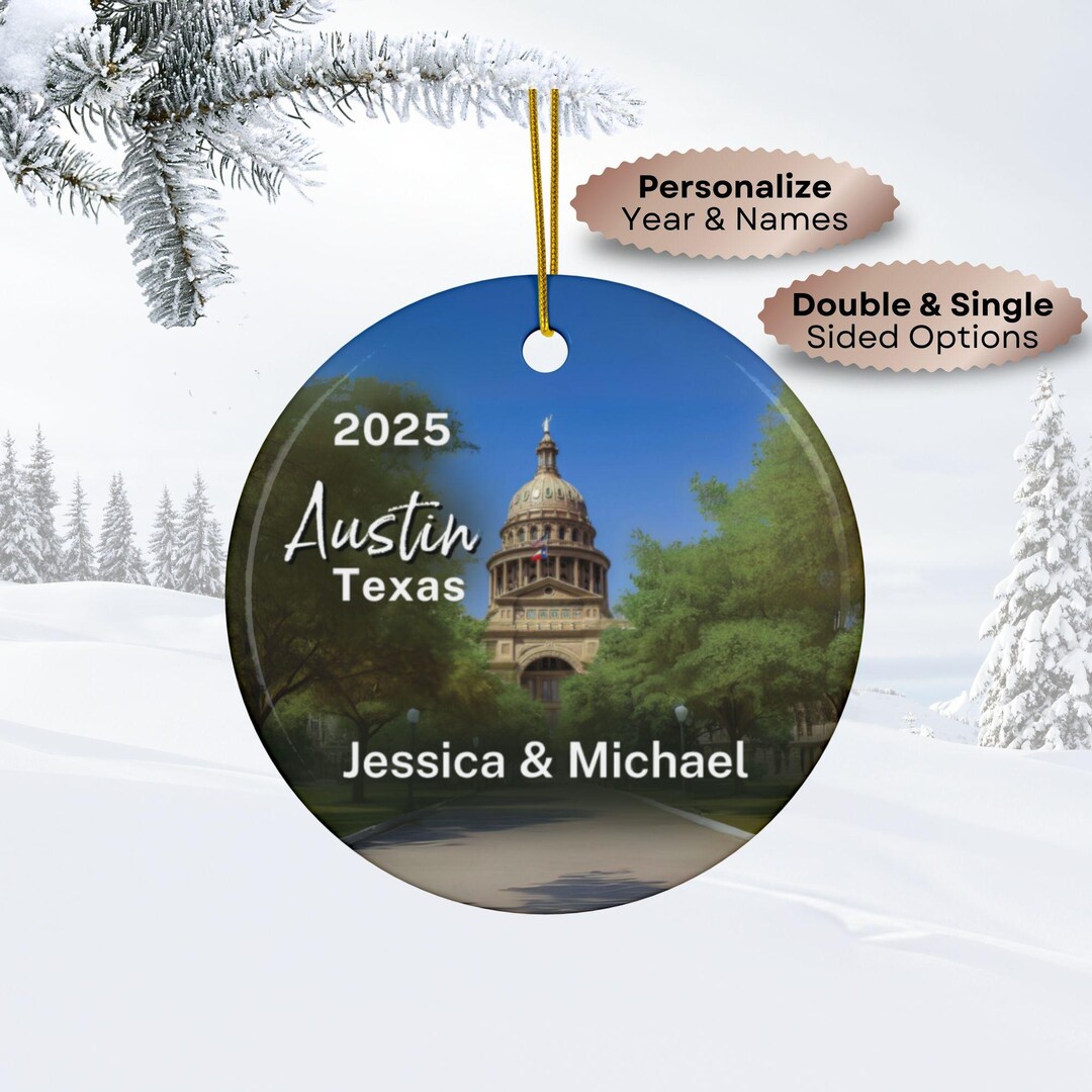 Austin Texas Personalized Christmas Ornaments: Texas State Capital ...