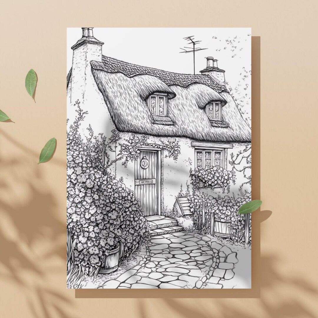 English Countryside Coloring Pages | Cottagecore Coloring Pages for ...