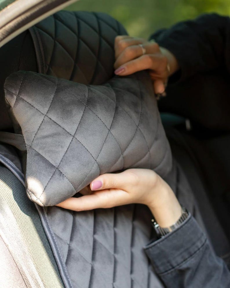 Dark Grey Alcantara-style Front Seat Cover Set With Quilted Stitch ...