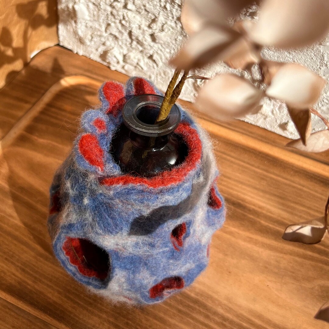Handmade Sky-blue Fabric Vase Shelf Perfect Housewarming Gift DIY ...