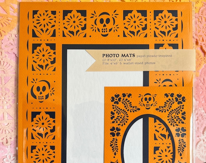 Muerto Papel Picado Frame Mats - Set of 2 - Day of the Dead Altar, Dia ...