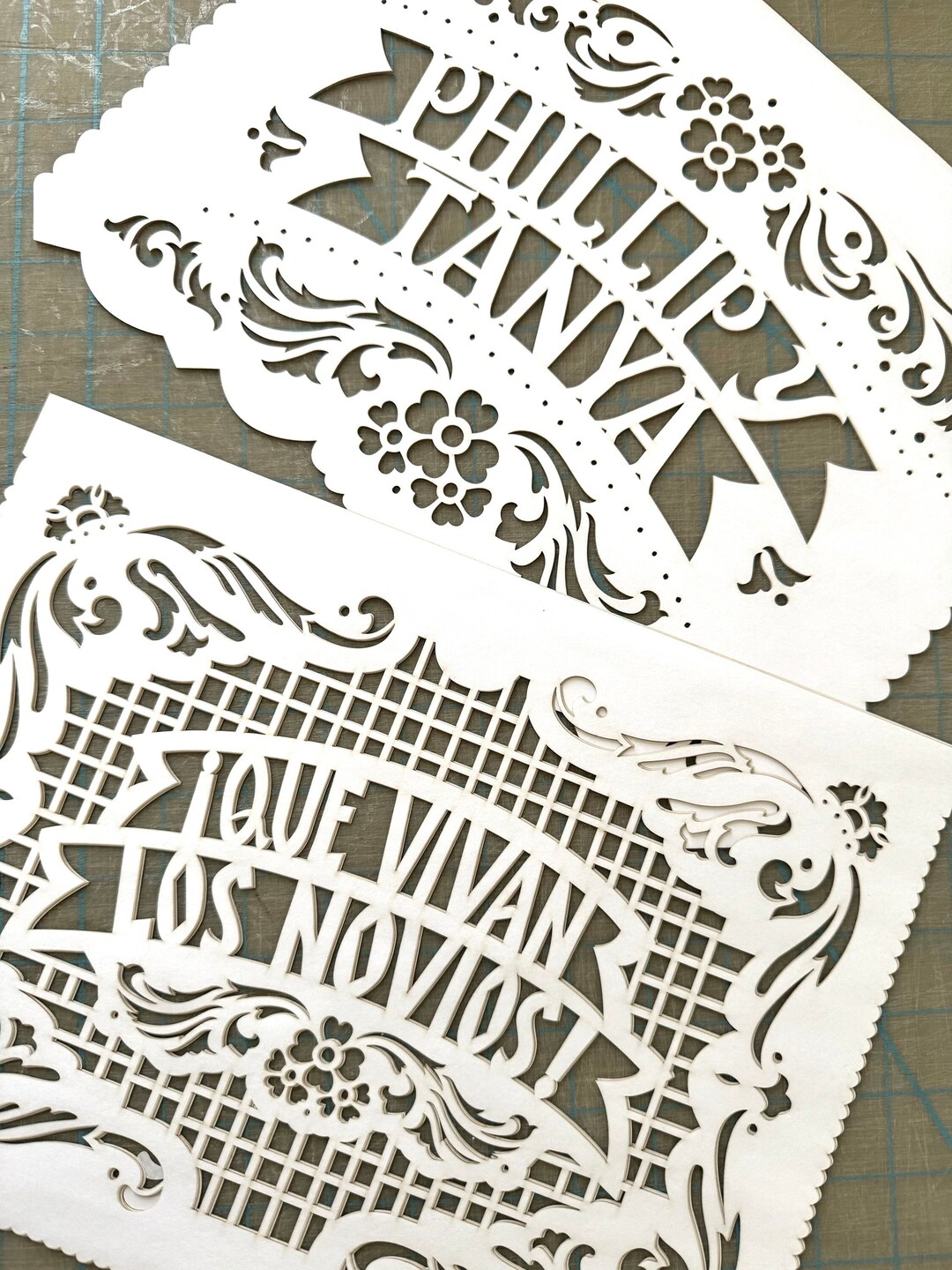 QUE VIVAN Los NOVIOS - Personalized Wedding Papel Picado - Sets of 2 ...