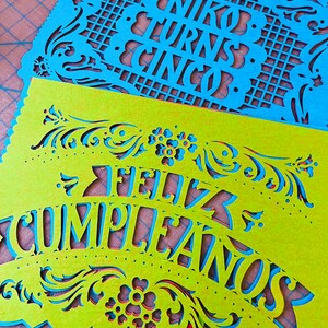 Feliz Cumpleanos - Happy Birthday - Custom Papel Picado - Sets of 2 ...