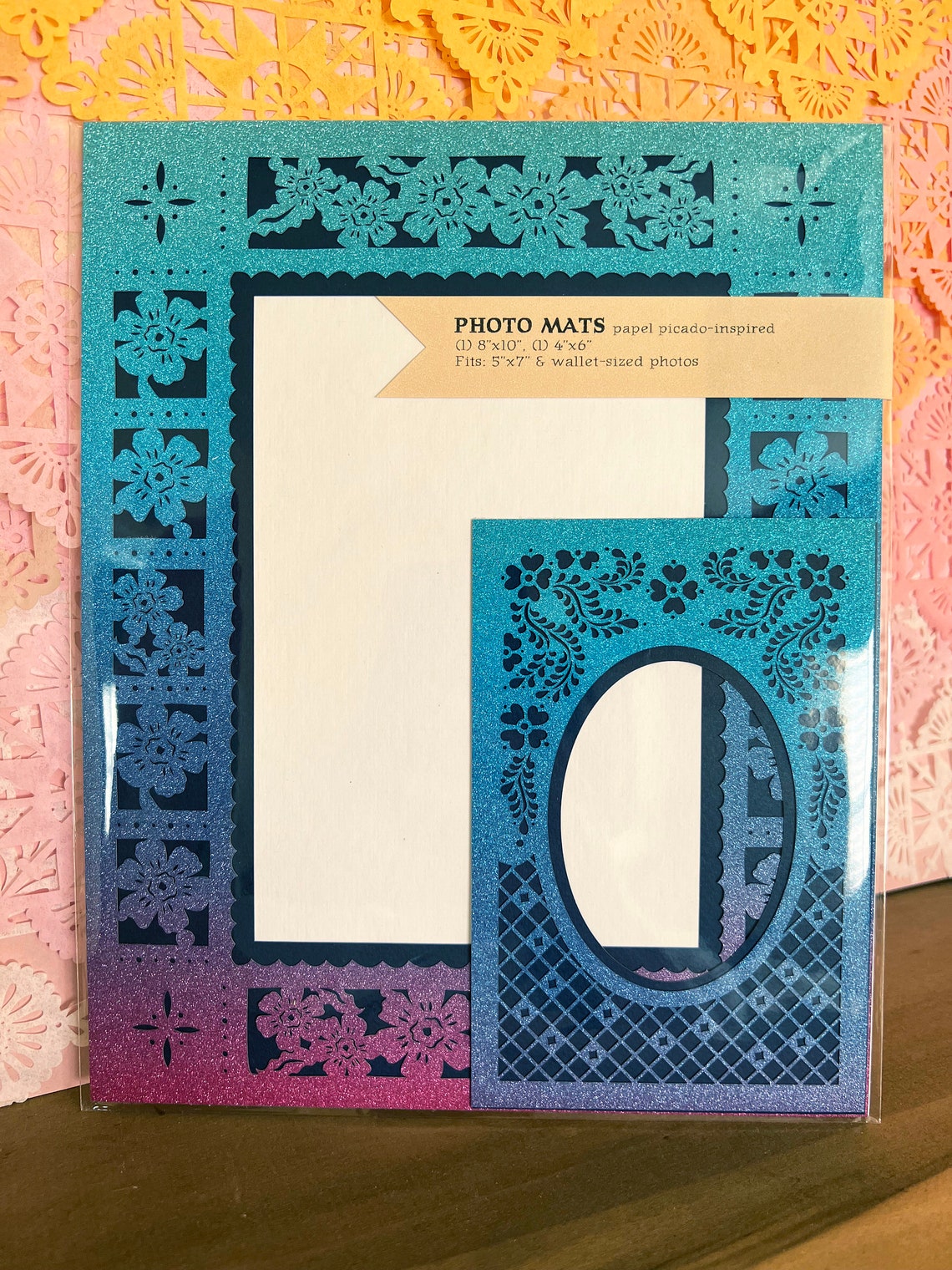Ombre FLORES Papel Picado Frame Mats Set of 2 Day of the - Etsy
