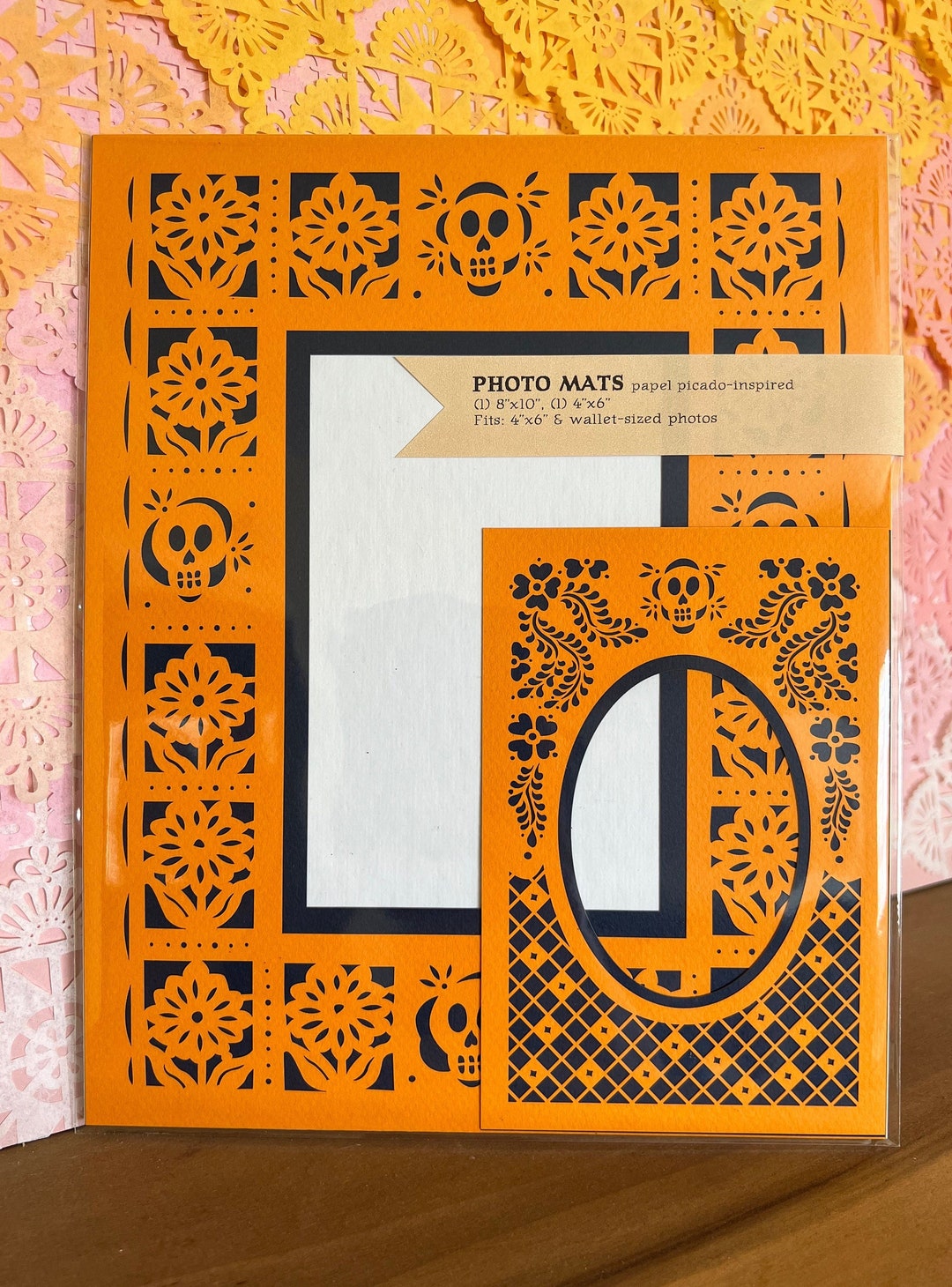 Muerto Papel Picado Frame Mats - Set of 2 - Day of the Dead Altar, Dia ...