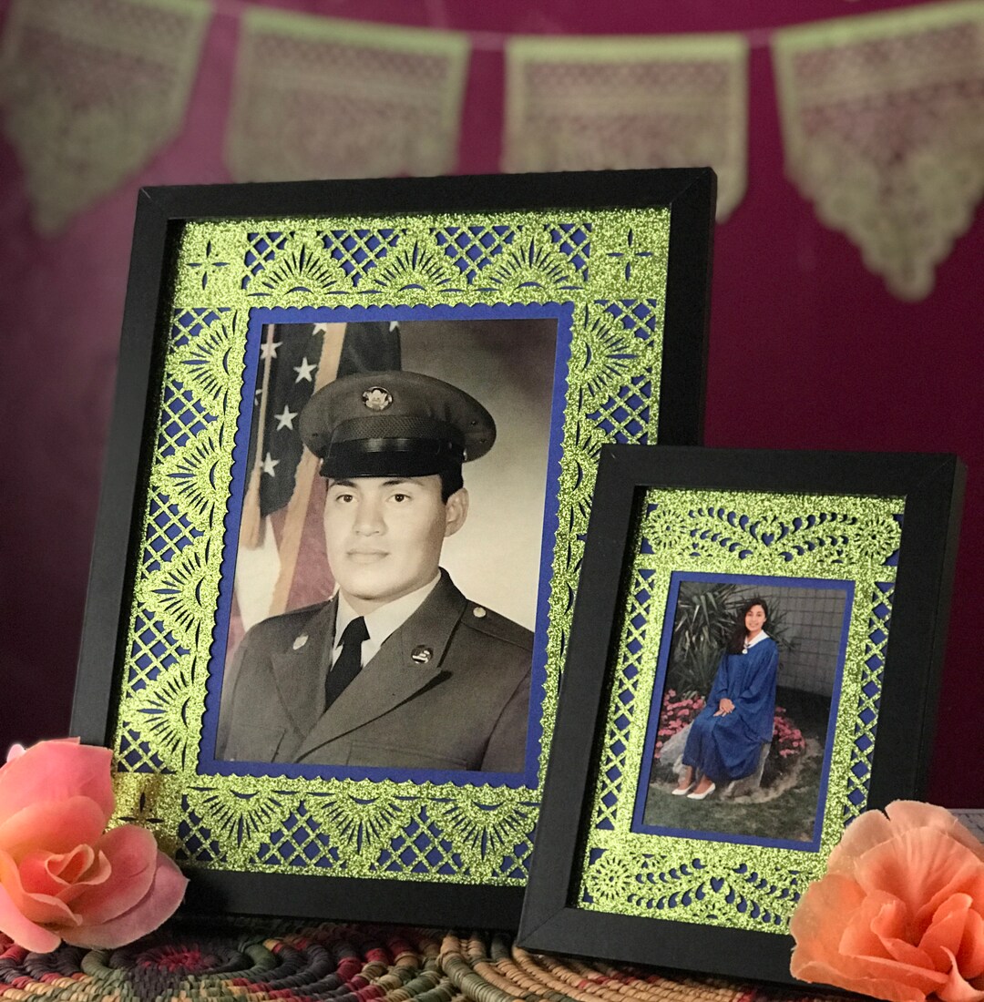 Papel Picado Glitter Frame Mats - Set of 2 - Day of the Dead Altar, Dia ...