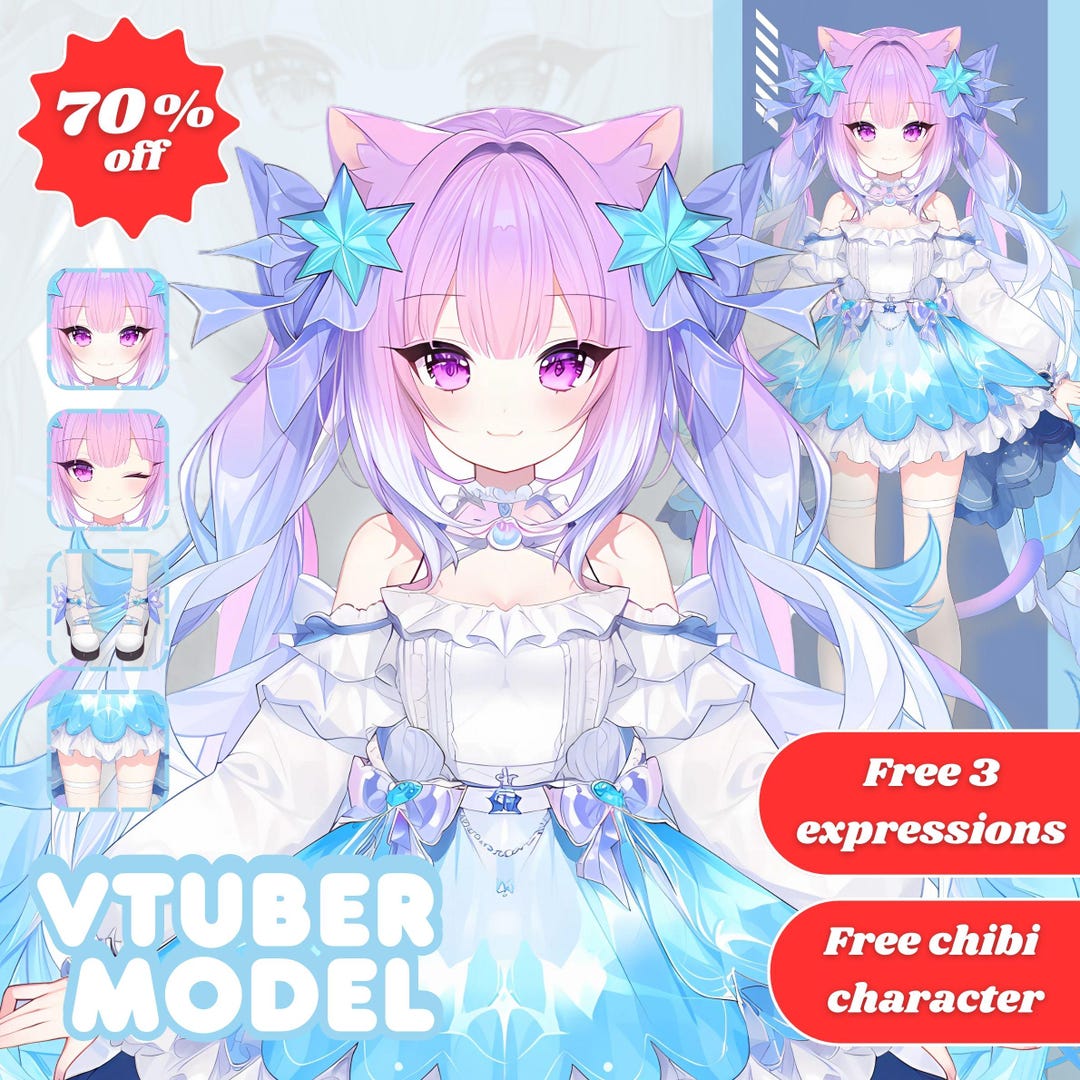 Custom Vtuber Model | Anime Vtuber Character Design | Pngtuber Avatar ...