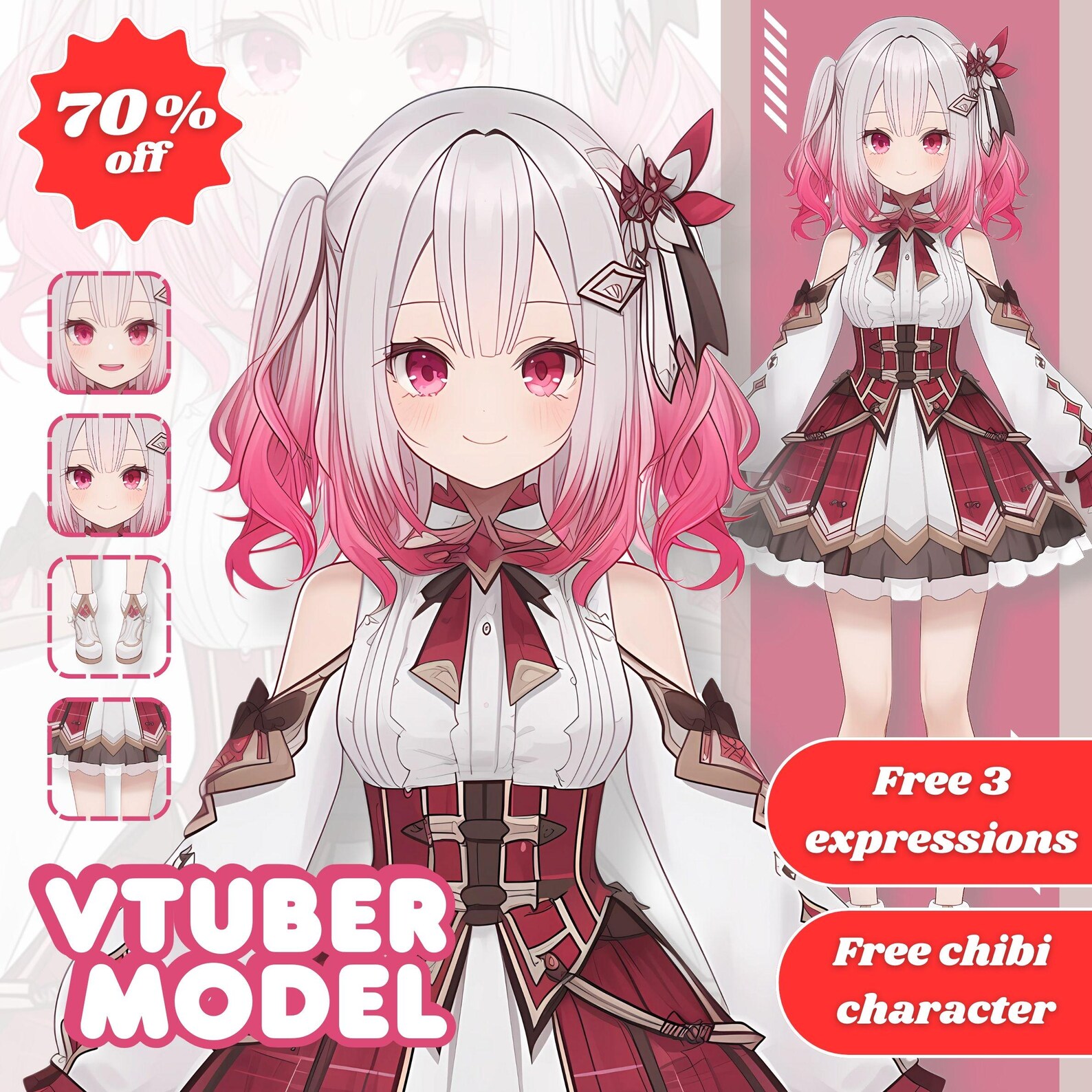 Custom Vtuber Model | Anime Vtuber Character Design | Pngtuber Avatar ...