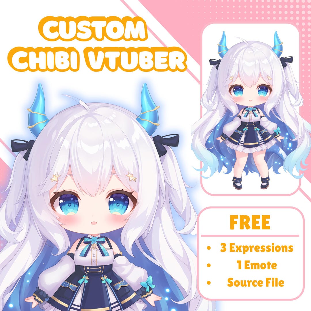 CUSTOM CHIBI VTUBER | Custom Vtuber Model, Live2d Model, Vtuber Design ...